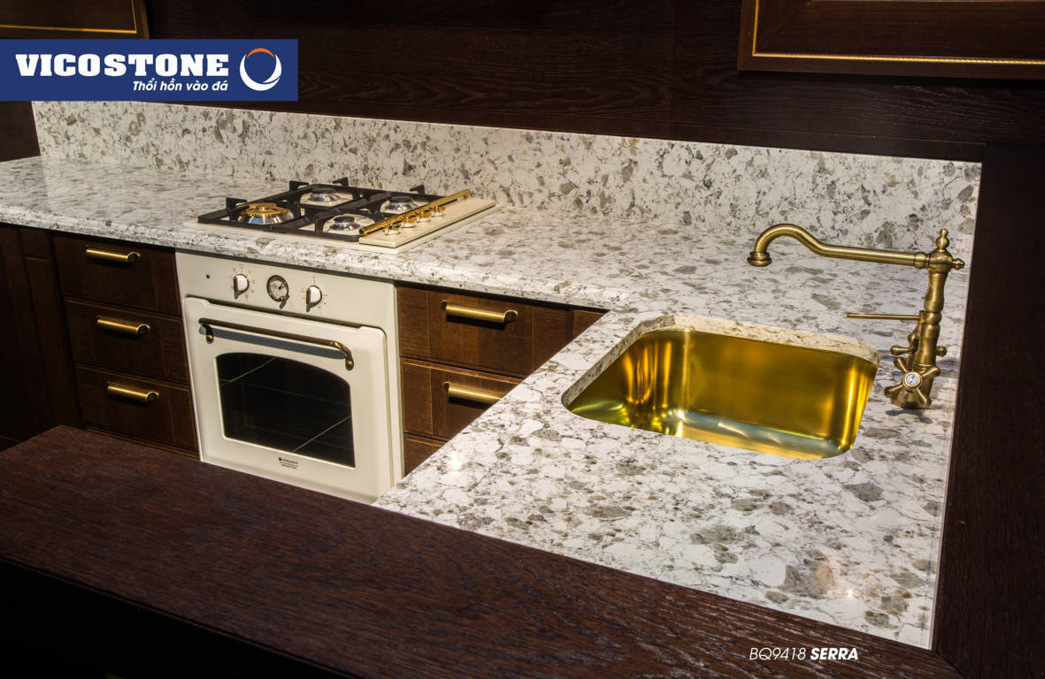 Đá thạch anh Vicostone BQ9418 - Vẻ đẹp hoang dã cho không gian