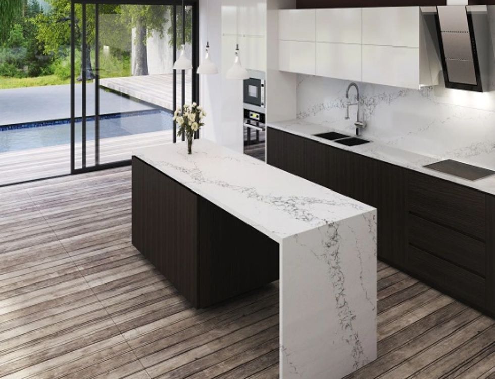 Đá thạch anh Vicostone BQ8628 Statuario - Vẻ đẹp phá cách